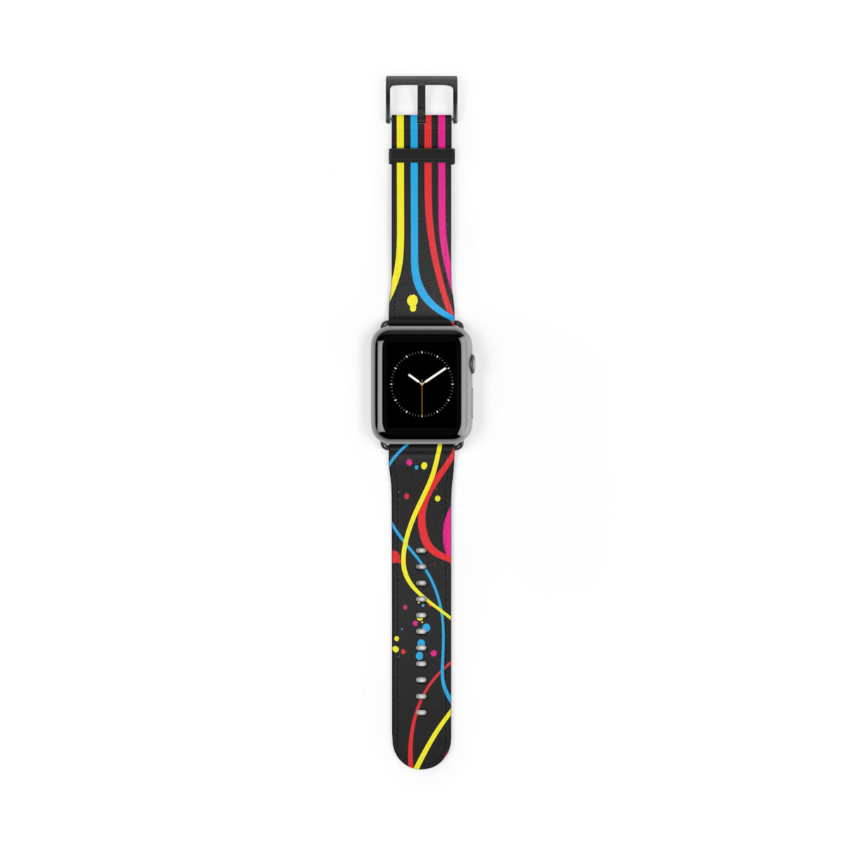 CMYK Color Paint Splatter Faux Leather Apple Watch Wrist Band | Iron ...