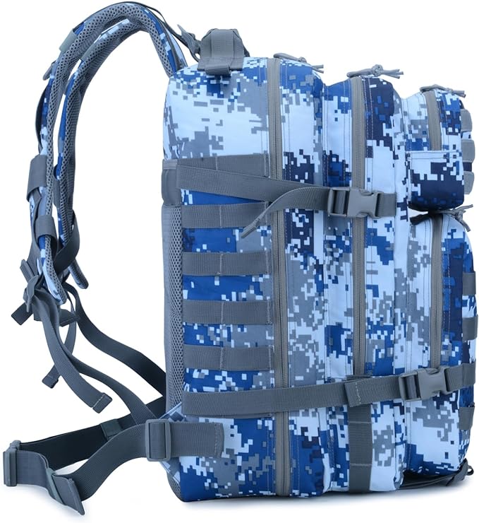Navy Digital Camo 45L Tactical Backpack Molle EDC Hiking Rucksack ...