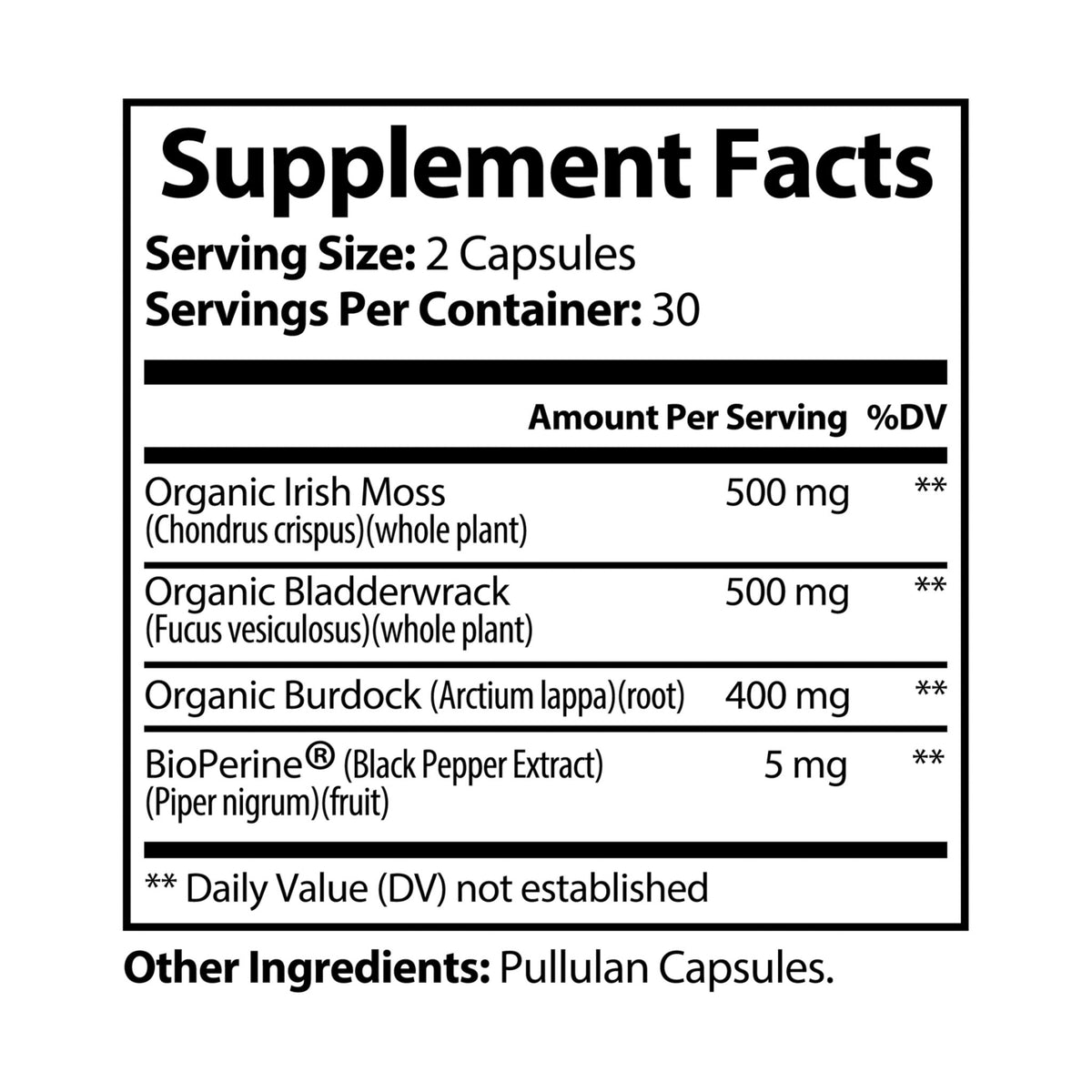 Sea Moss (60 Count) | Iron Discipline Supply Co.