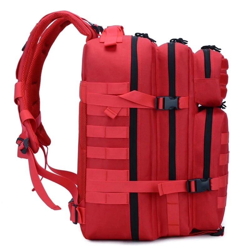 Red 45L Military Tactical Backpack Molle EDC Hiking Rucksack | Iron ...