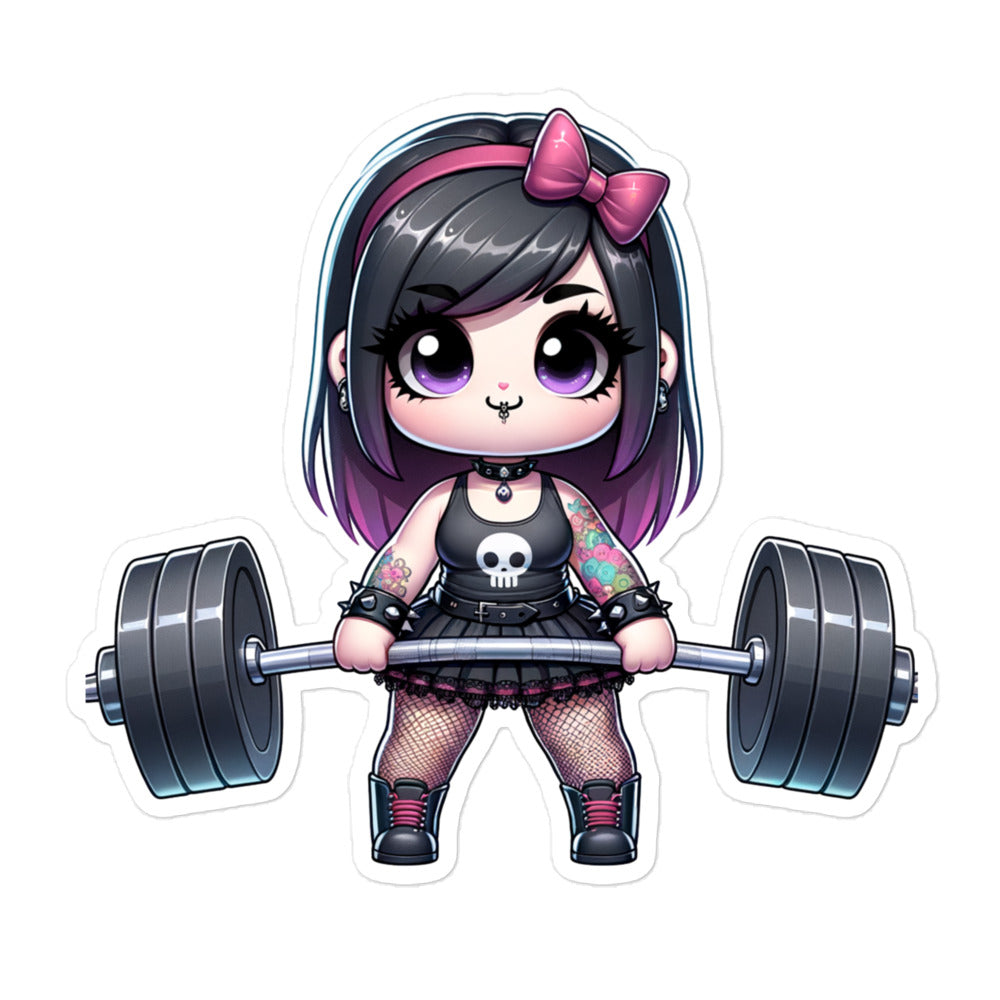 Lift Heavy Curse Enemies Cute Kawaii Goth Girl Sticker | Iron ...
