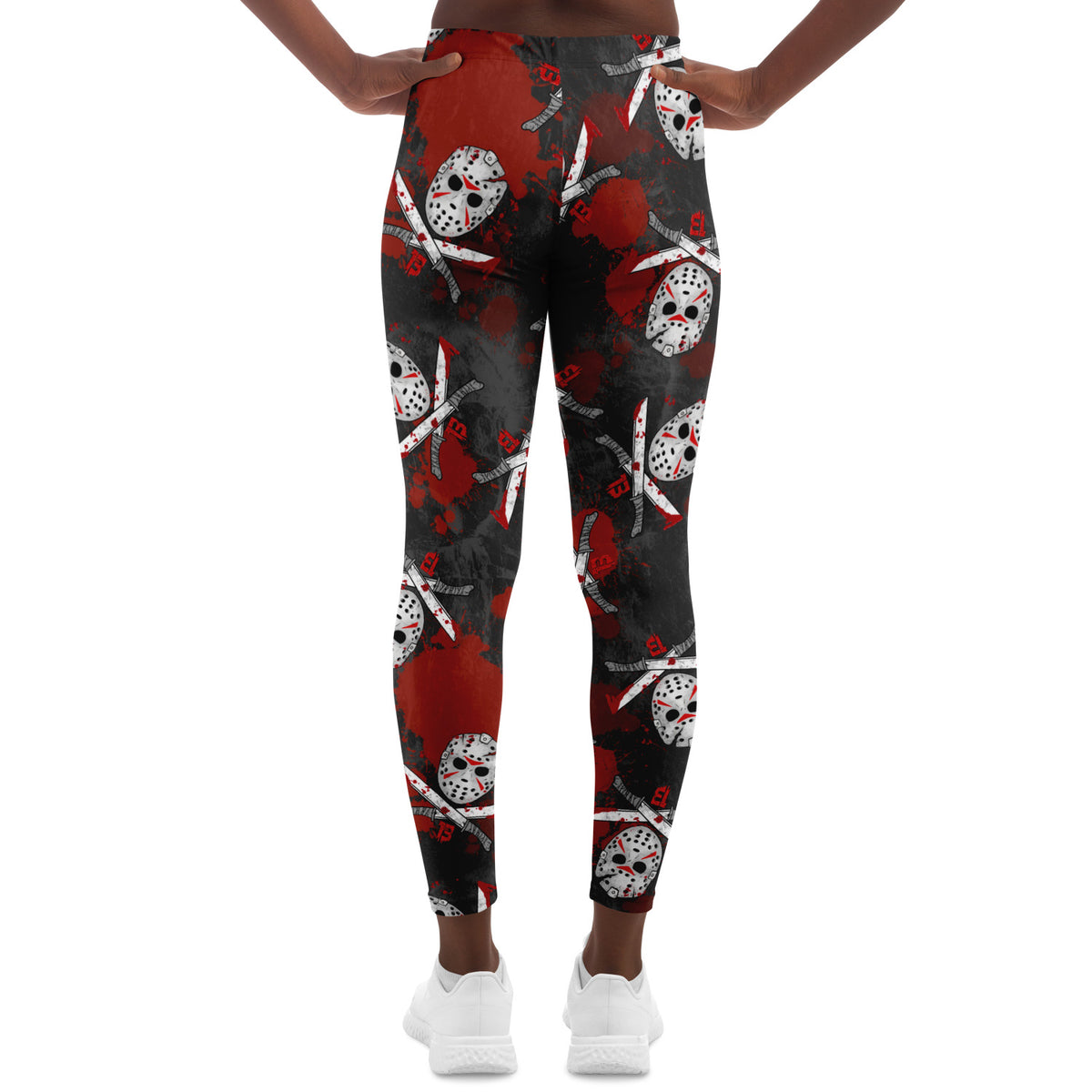 Women's Scary Movie Crystal Lake Killer Mid-Rise Yoga Leggings | Iron ...