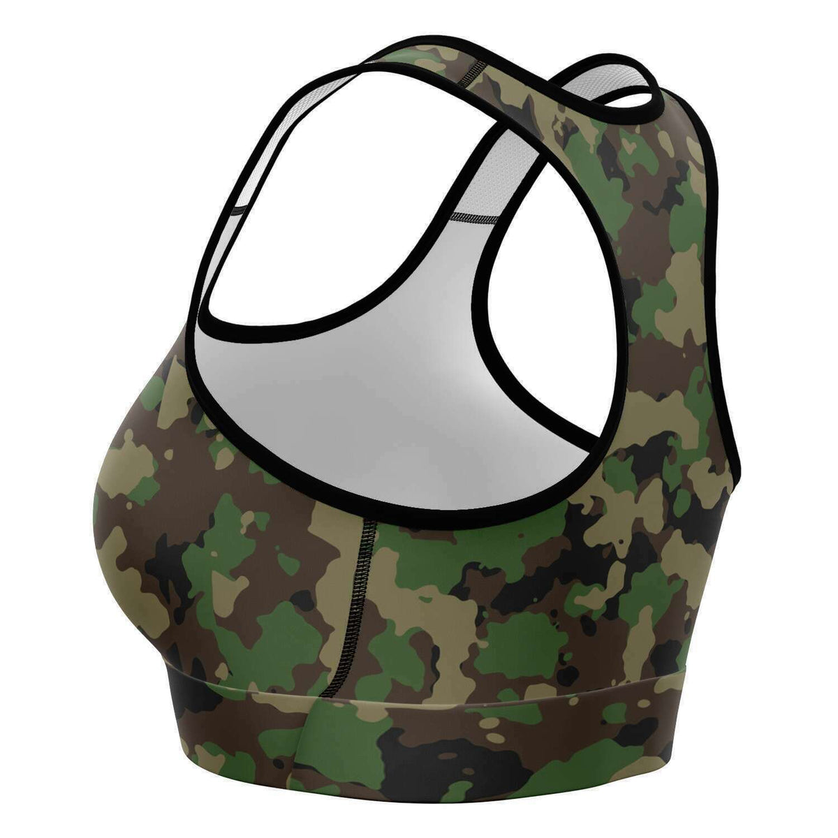 Women's Army Woodland Forest Camouflage Athletic Sports Bra | Iron ...